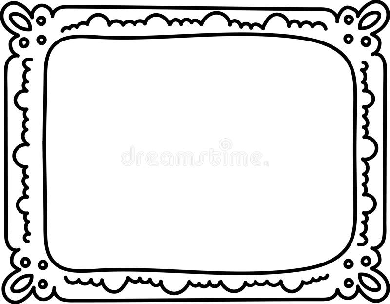 Ornate Decorative Frame Outline Stock Illustration - Illustration of ...
