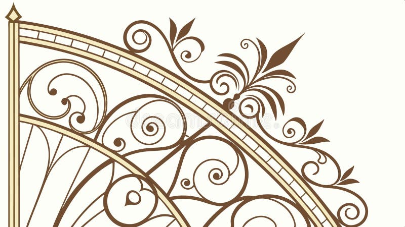 Ornate Decorative Gate Architectural Element Elegant Design Vector ...