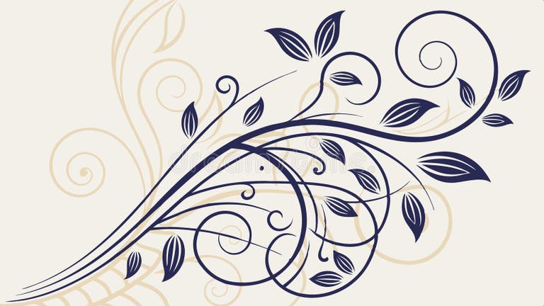 Ornate Decorative Scroll Design with Intricate Leaves and Vines Element ...