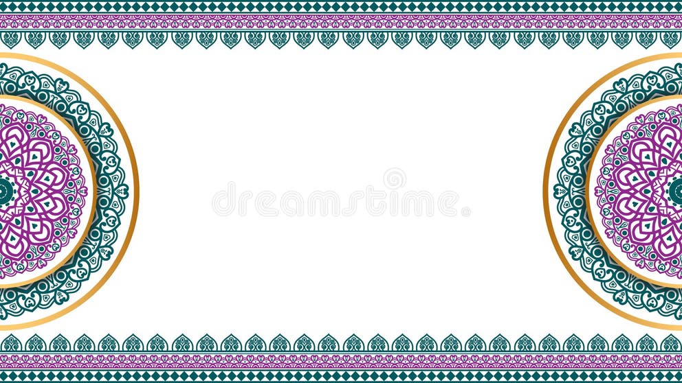 Vintage Rectangle Luxury Golden Mandala Arabesque Islamic Pattern for ...