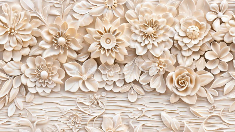 An Ornate Design of Silver Flowers and Swirls Against a White ...