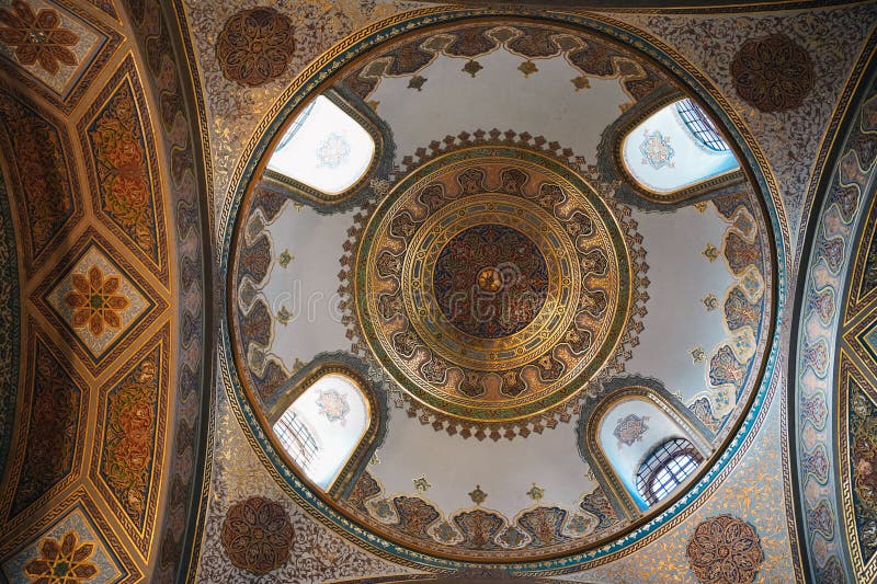 Ornate Dome Ceiling Showing Ottoman Architecture Istanbul Stock Photos ...