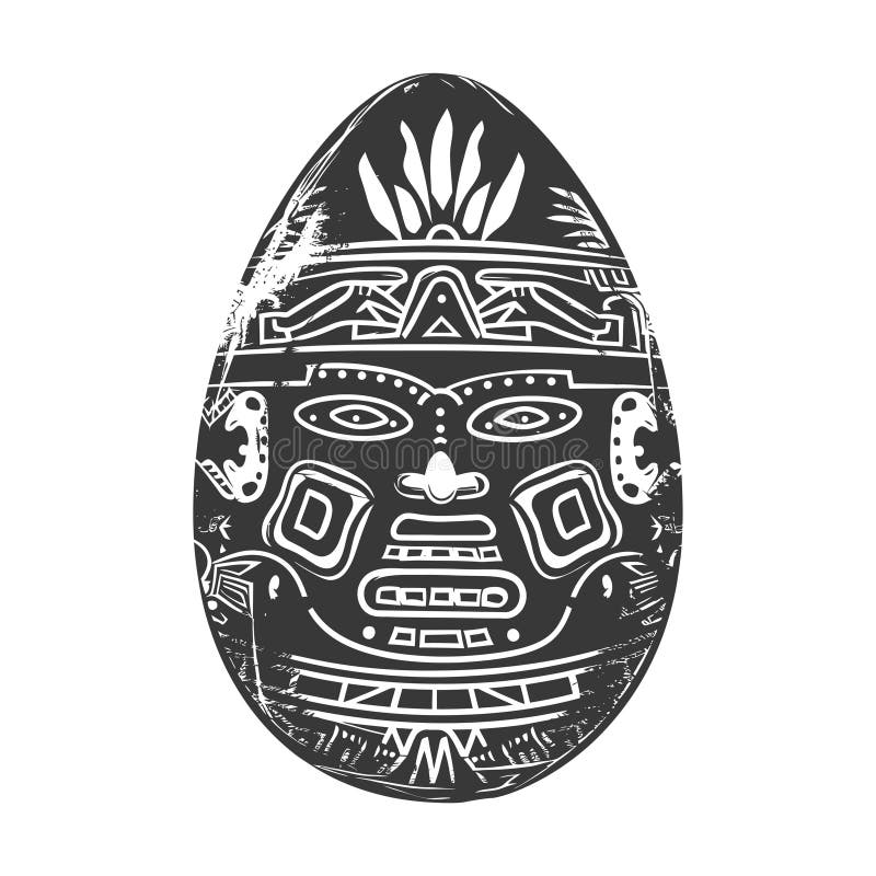 Stylized Tribal Mask on Egg Shape, Geometric Design Stock Vector ...