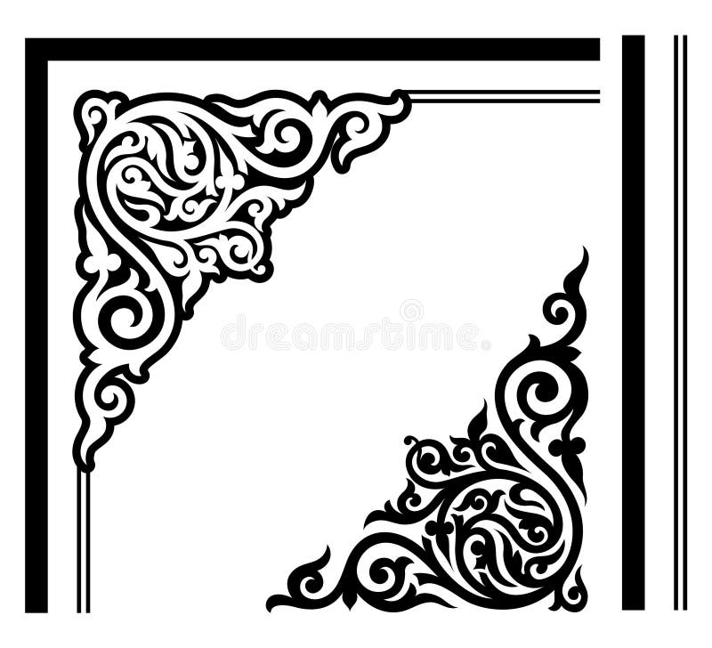 Victorian Corner Scrolls Vector Vintage Corner Stock Illustrations
