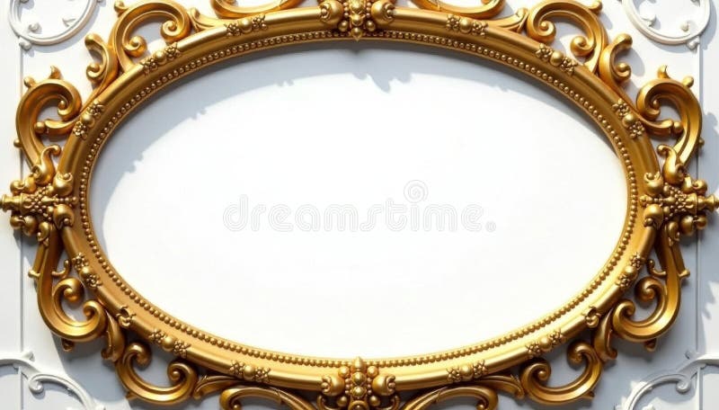 Ornate Empty Golden Oval Frame, Baroque Style , Art, Elegant Stock ...
