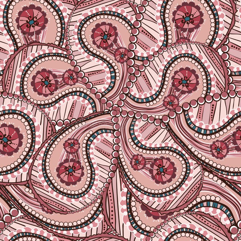 Ornate ethnic flower stock vector. Illustration of brown - 69926002