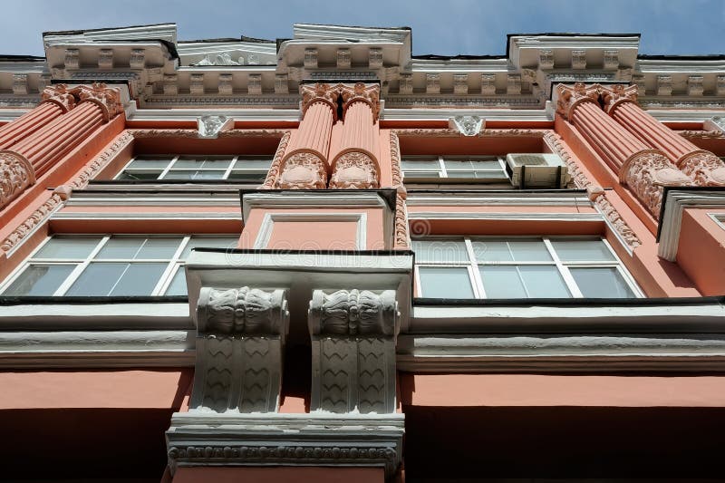 Facade of an Old Building in Kyiv Ukraine Stock Photo - Image of ...