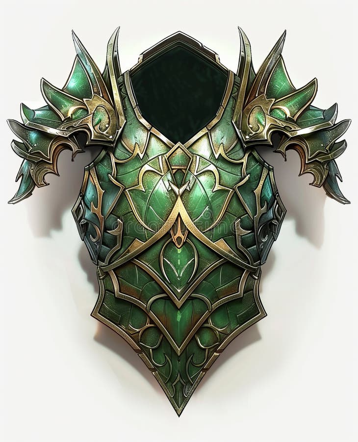 Ornate Fantasy Armor Chest Piece Isolated on White Background Stock ...