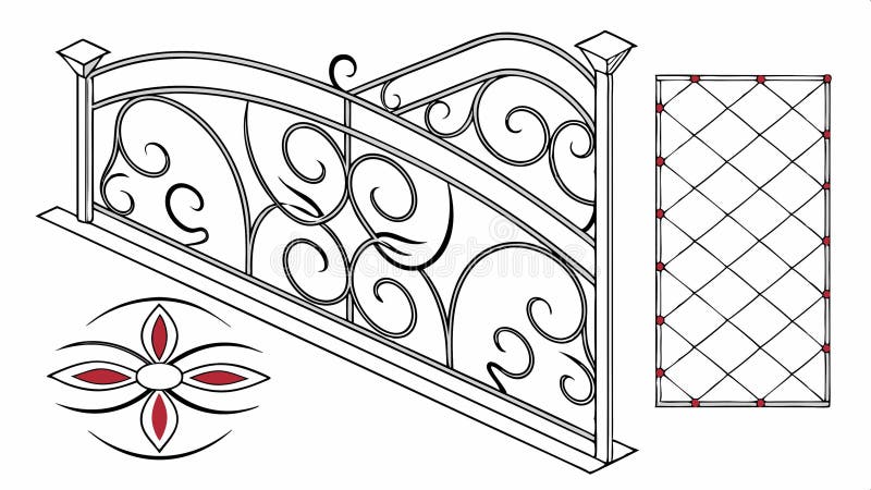 Ornate Fence Corner Design Element for Decorative Borders and ...
