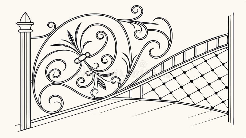 Ornate Fence Gate Design Element for Architectural and Decorative ...
