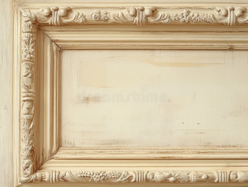 Ornate Floral Design Background with a Chic Cream Frame Stock Image ...