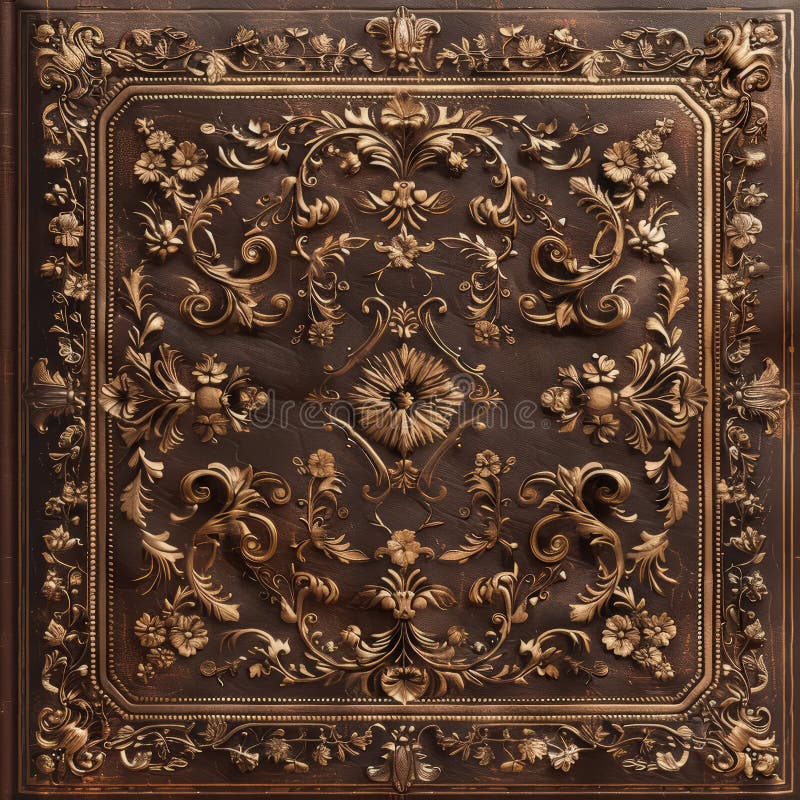 Ornate Floral Design with Intricate Embossed Patterns and Detailing ...