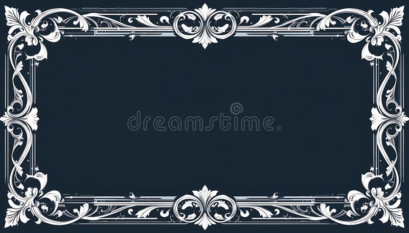 Ornate Floral Frame with Dark Center for Invitation or Certificate ...