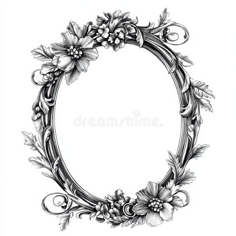 Ornate Floral Frame Design with Intricate Details for Decorative ...