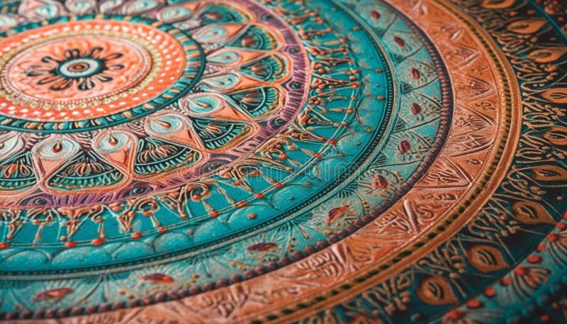 Ornate Floral Mandala Symbolizes East Asian Elegance Generated by AI ...