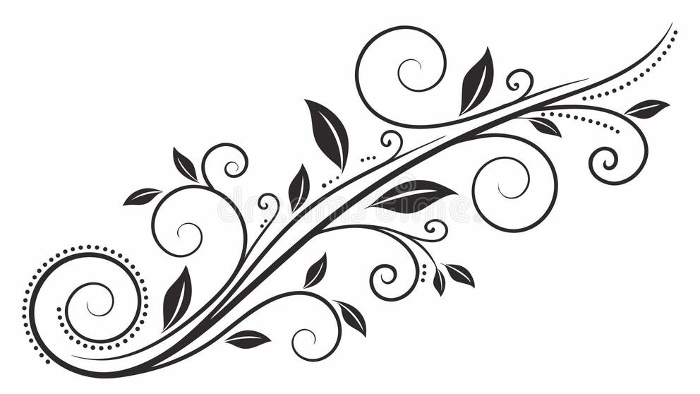 Ornate Floral Scroll Decorative Design Element, Vector Design ...