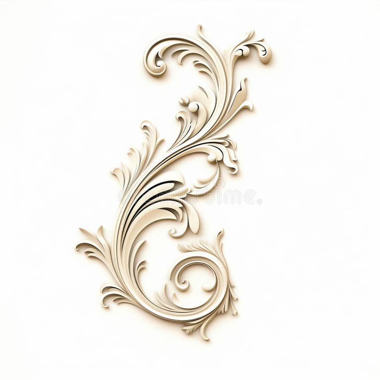 Ornate Floral Scrollwork Pattern Corner Design Element Stock Illustration - Illustration of ...