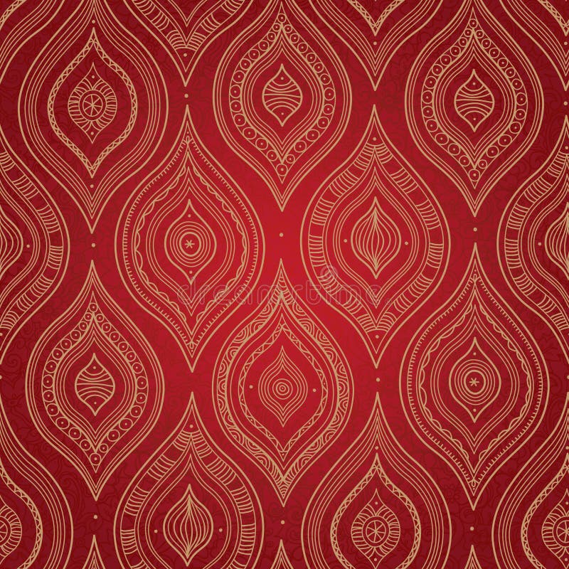 Ornate Floral Seamless Texture in Eastern Style. Stock Illustration ...