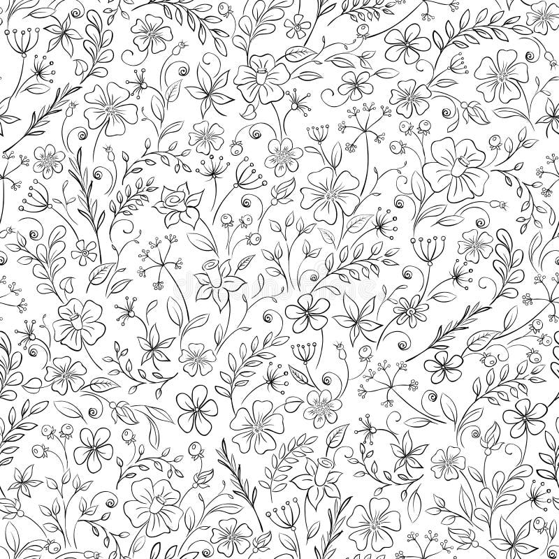 Ornate Floral Seamless Texture, Endless Pattern with Flowers. Stock ...