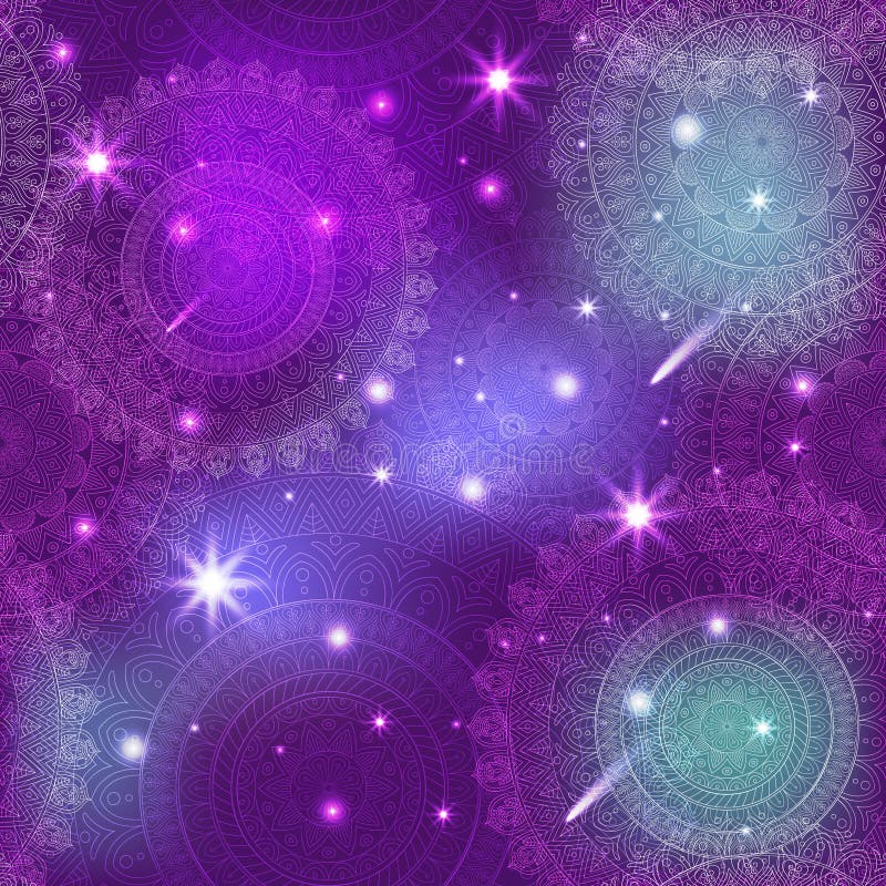 Ornate Floral Seamless Texture, Endless Pattern with Glowing Bright ...