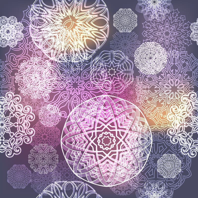 Ornate Floral Seamless Texture, Endless Pattern with Glowing Bright ...