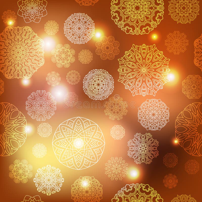 Ornate Floral Seamless Texture, Endless Pattern with Glowing Bright ...