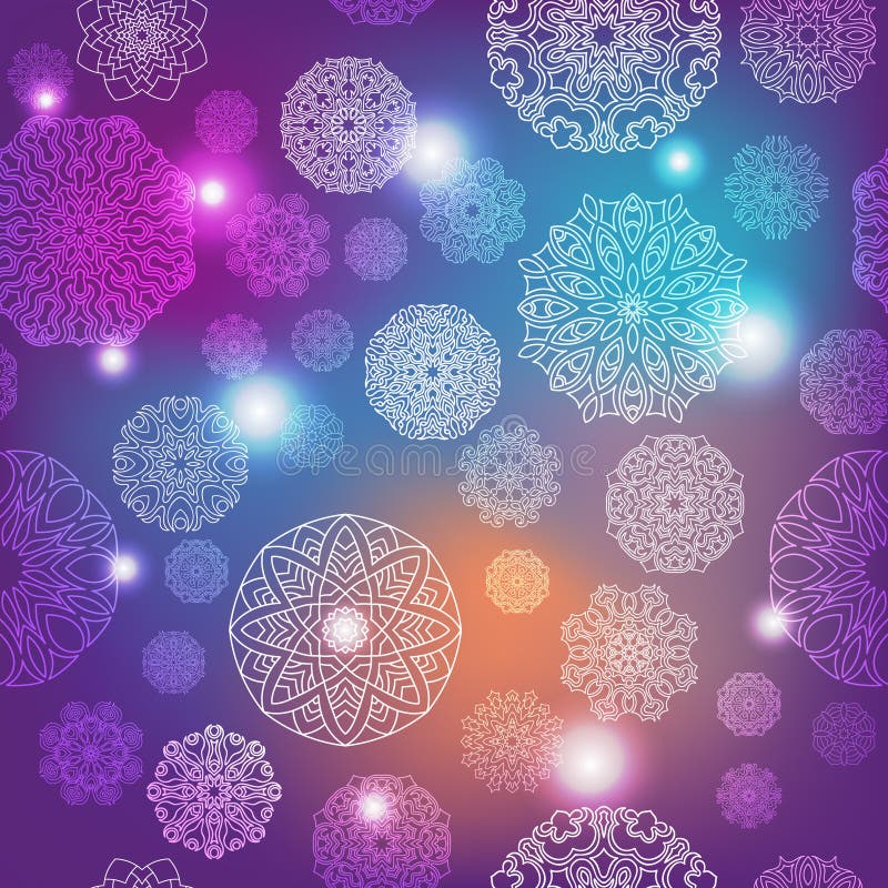 Ornate Floral Seamless Texture, Endless Pattern with Glowing Bright ...