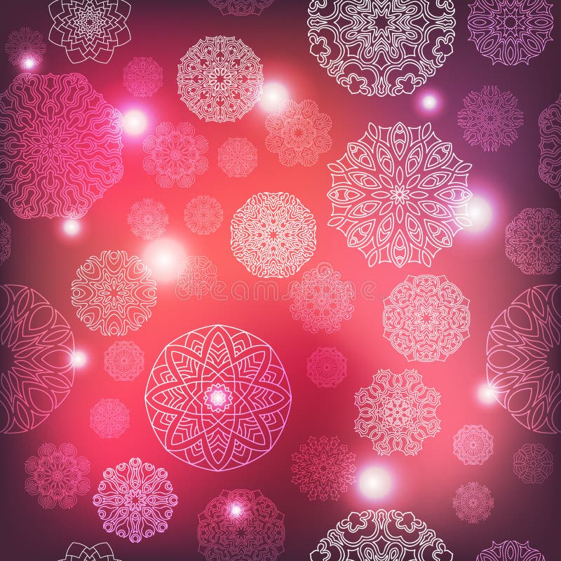 Ornate Floral Seamless Texture, Endless Pattern with Glowing Bright ...