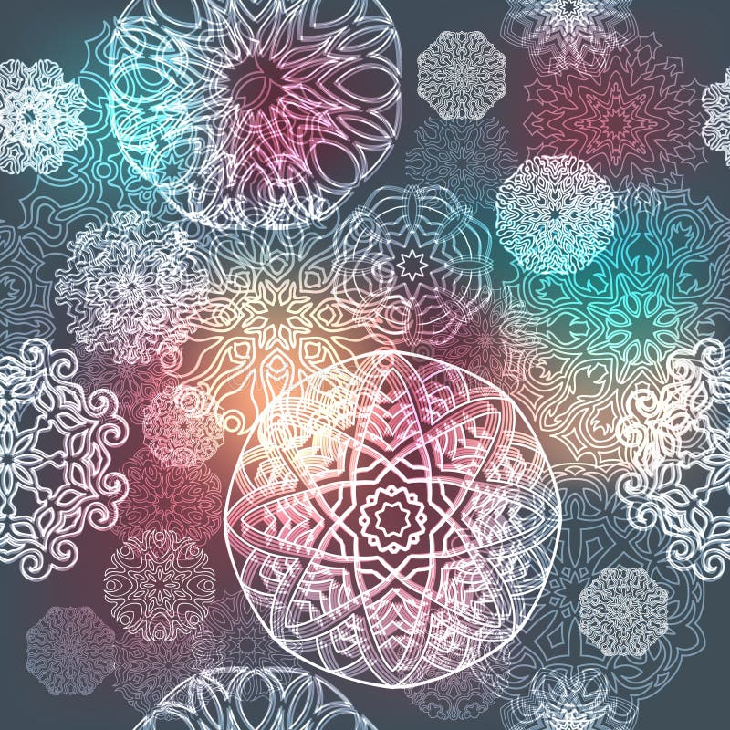 Ornate Floral Seamless Texture, Endless Pattern with Glowing Bright ...