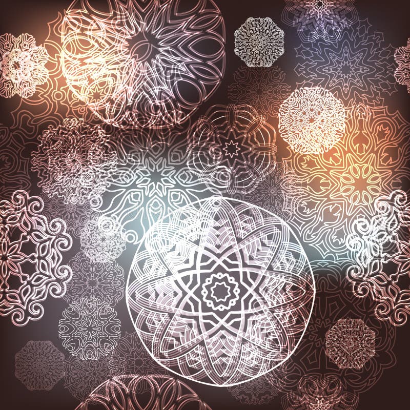 Ornate Floral Seamless Texture, Endless Pattern with Glowing Bright ...