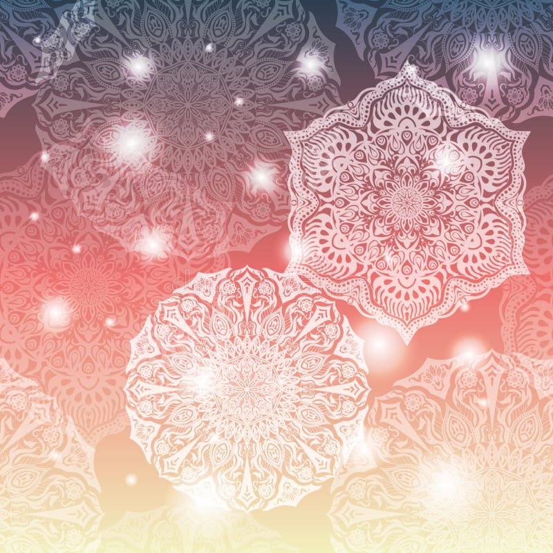 Ornate Floral Seamless Texture, Endless Pattern with Glowing Bright ...