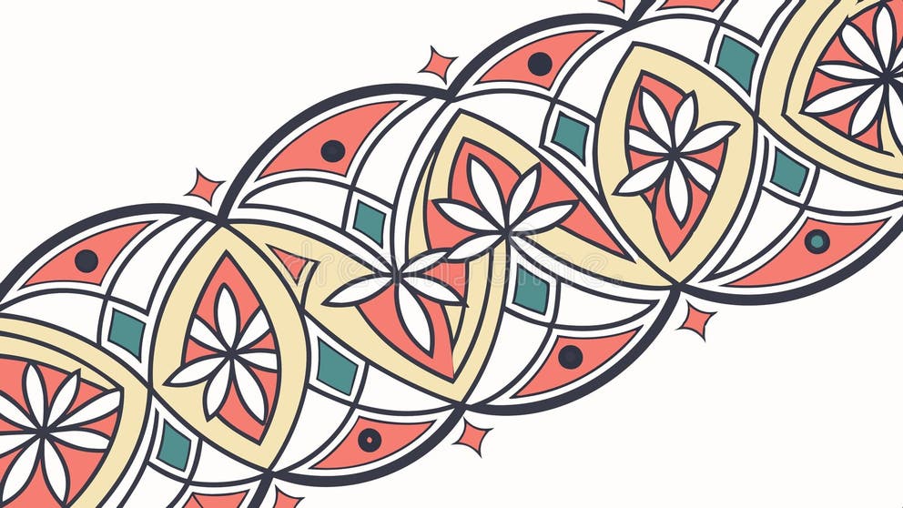 Ornate Floral and Wave Border, Decorative Design Element for Elegant ...