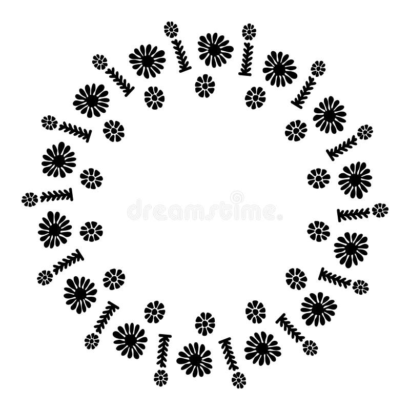 Ornate Floral Wreath Illustration. Vector Delicate Vector Frame for ...