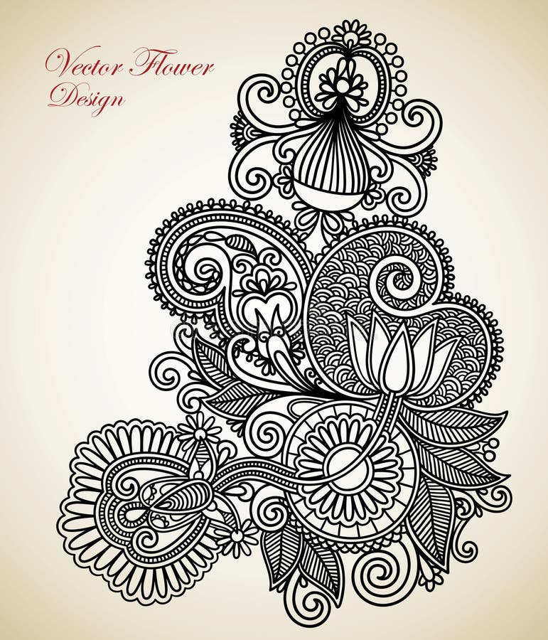 Ornate flower design stock vector. Illustration of intricate - 22290357