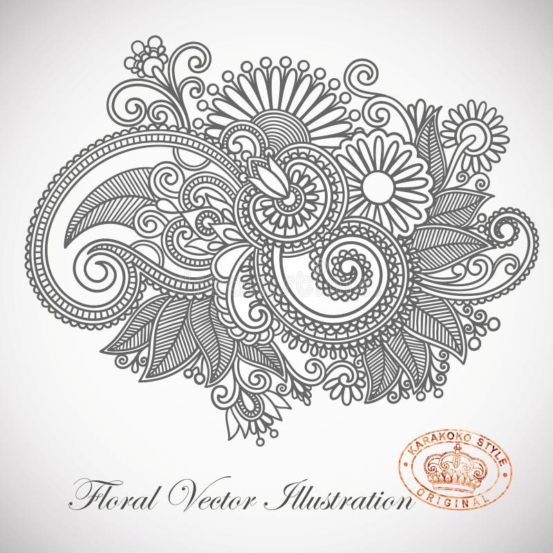 Ornate flower design stock vector. Illustration of intricate - 24784843