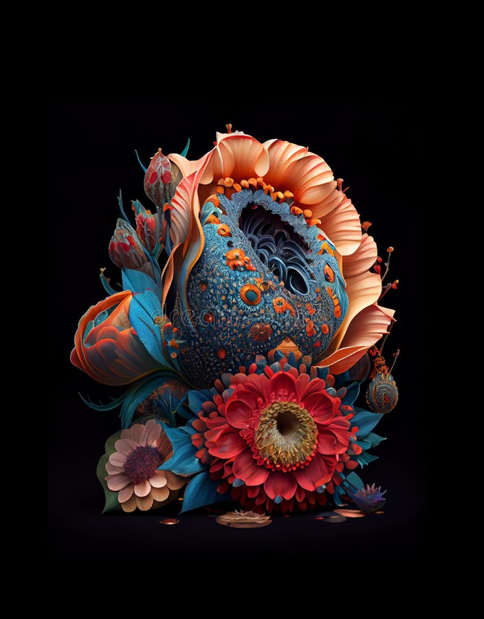 Ornate Flower, Highly Detailed, Hyper-detailed, Generative AI, Stock ...