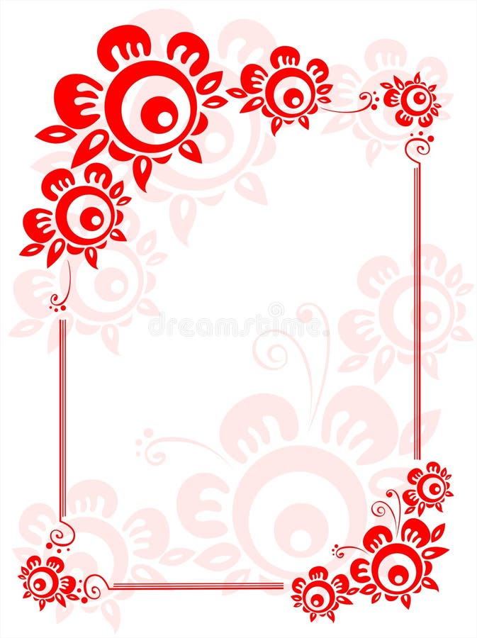 Red flowers border stock vector. Illustration of stylization - 2666744
