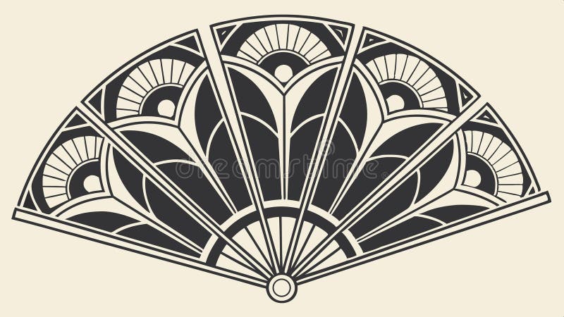 Ornate Folding Fan Design, Traditional Cultural Accessory Vector Design ...