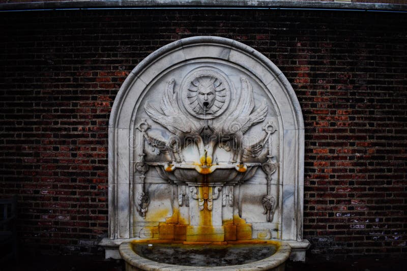 An Ornate Fountain with Rust Stains from Years of Use Stock Photo ...
