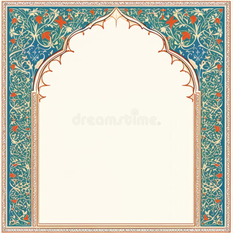An Ornate Frame with an Arabic Design Stock Illustration - Illustration ...