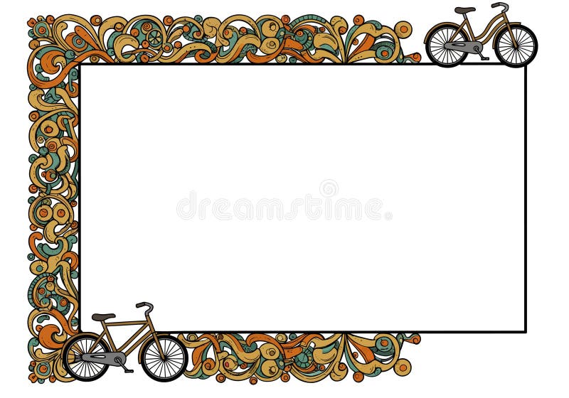 Bicycle border clipart stock vector. Illustration of pattern - 366544279