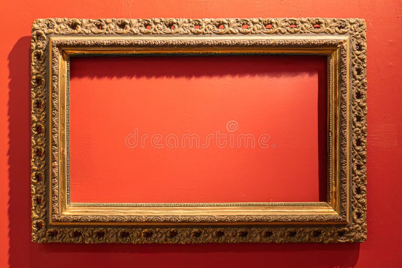Ornate Frame with Classical Patterns Holds Empty Art Space, Possibly ...