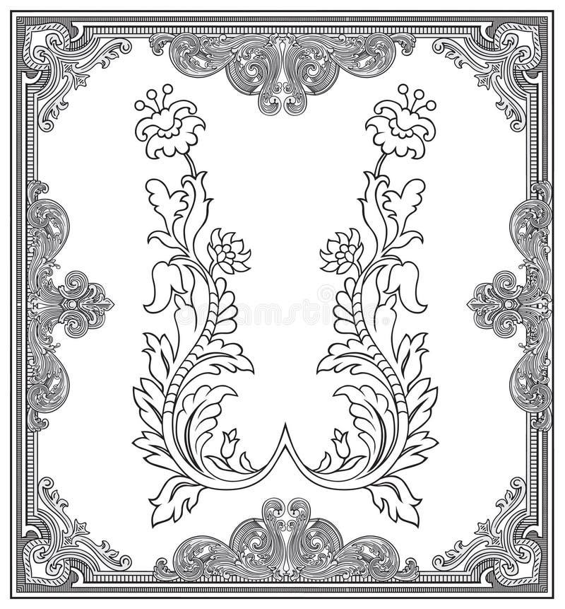 Ornate Frame and Design Elements Stock Vector - Illustration of corner ...