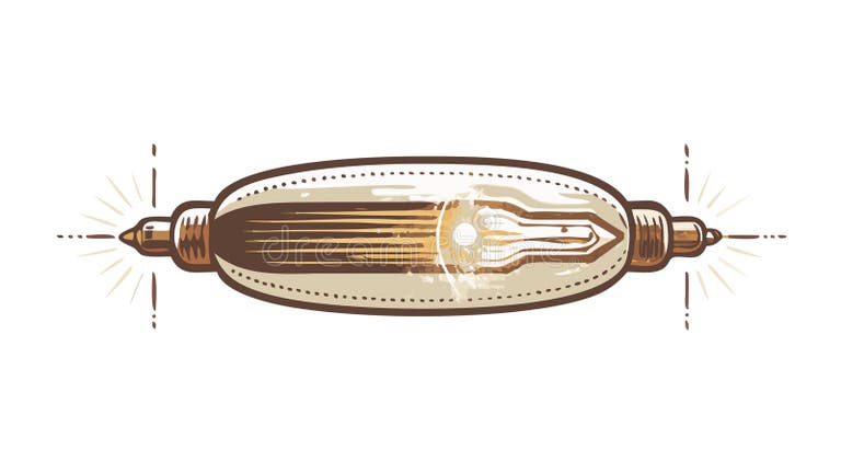 Ornate Frame with Edison Light Bulb, Classic Technology Element, Vector ...