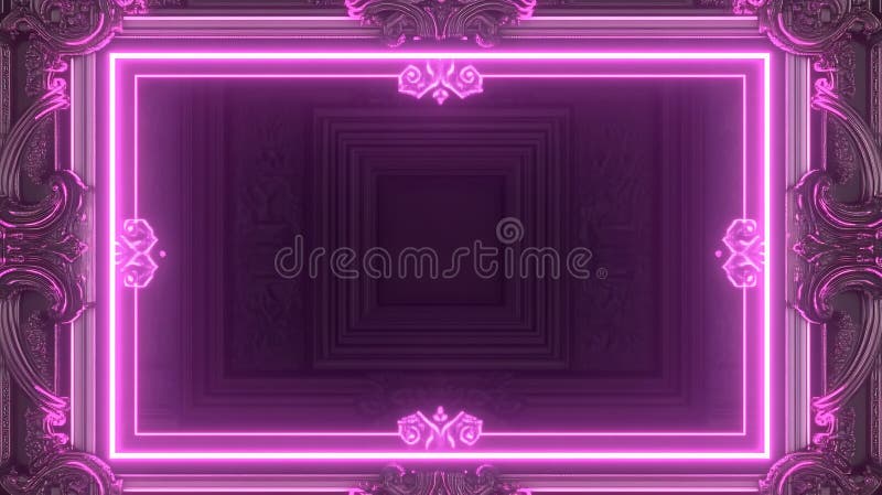 Ornate Frame Neon Pink Glowing Border Stock Photos - Free & Royalty ...