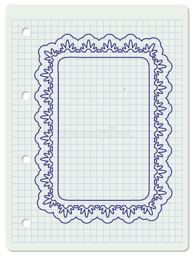 Ornate frame in notebook stock vector. Illustration of template - 95473446