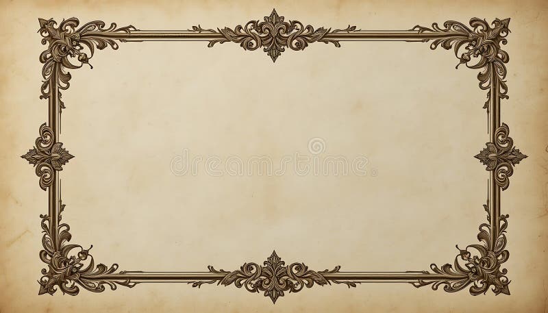 Ornate Frame on Parchment Background for Elegant Invitation or ...