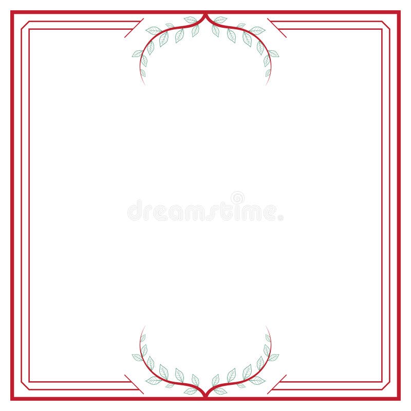 Red Rectangle Frame Border Ornate Corner Stock Vector - Illustration of ...