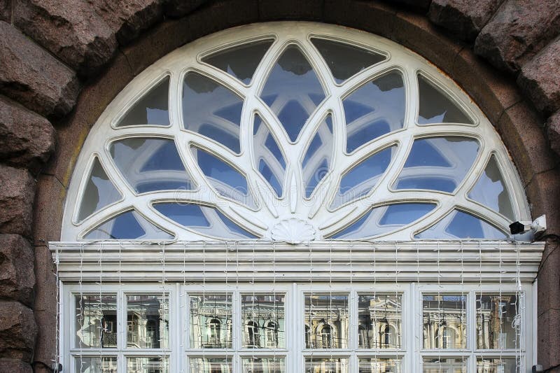 Ornate Frame Window on Wall Stock Photo - Image of architectural, kyiv ...