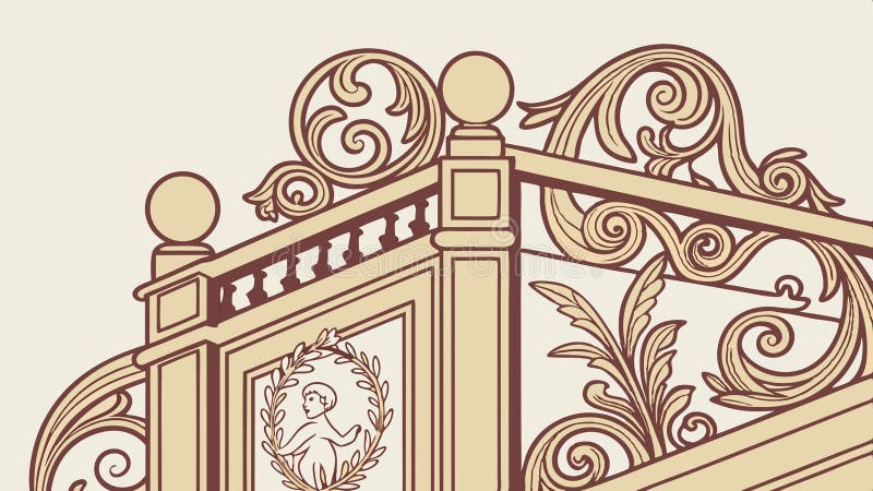 Ornate Gate or Entrance Frame with Classical Architectural Details ...